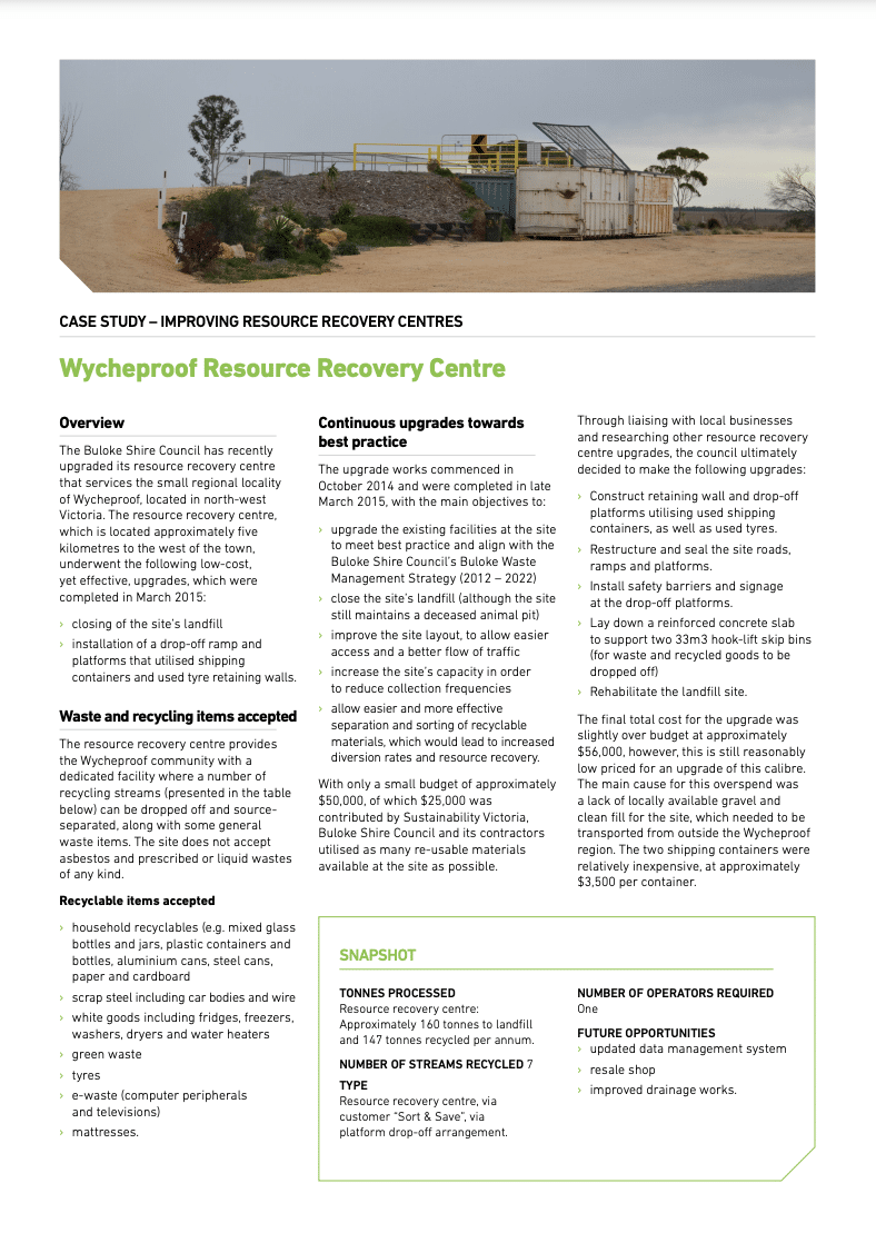 Wycheproof Resource Recovery Centre - Rawtec